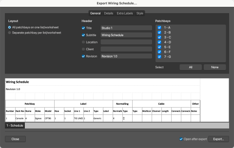 PatchCAD 3 - Patchbay Design and Labelling Software