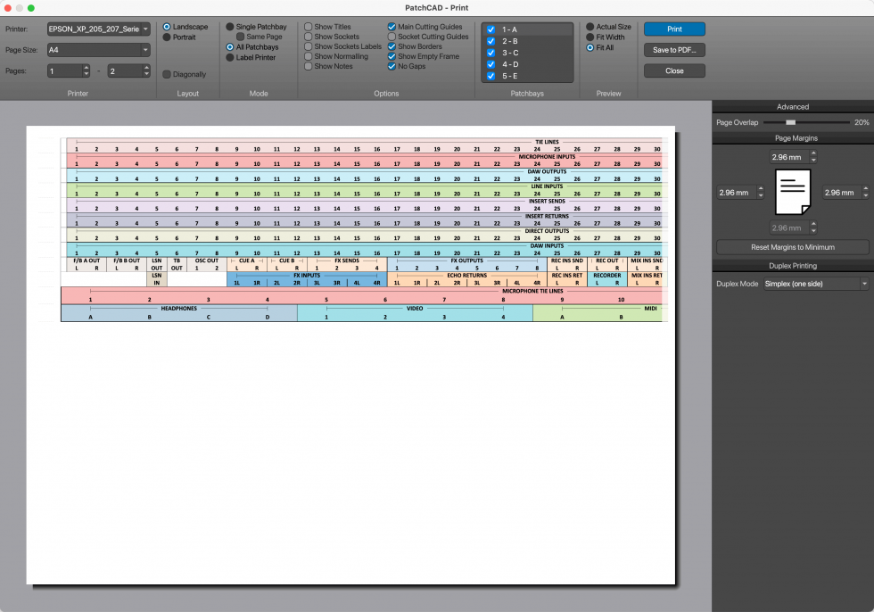 PatchCAD 3 - Patchbay Design and Labelling Software