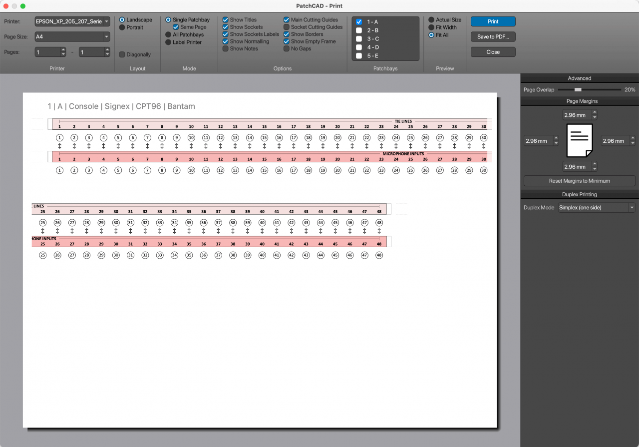 PatchCAD 3 - Patchbay Design and Labelling Software